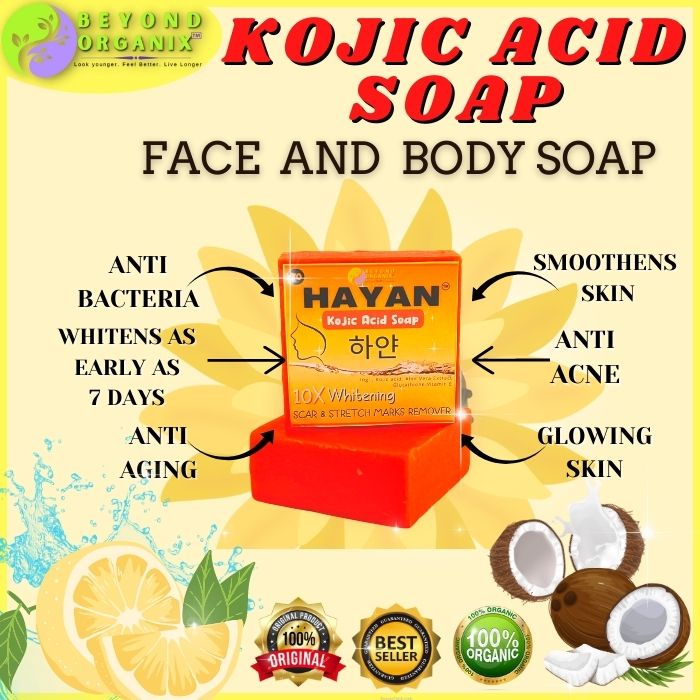 ♘HAYAN KOJIC ACID SOAP 10x SKIN WHITENING (remove dark spots and ...