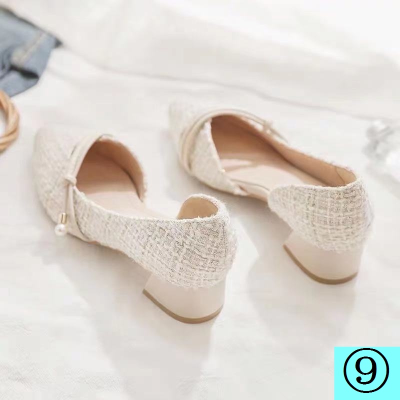 2022 Spring New Style Shallow Mouth Pointed Toe Side Empty Fairy ...