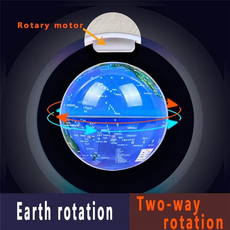 ♚Led World Globe Magnetic Floating Globe Geography Levitating Rotating ...