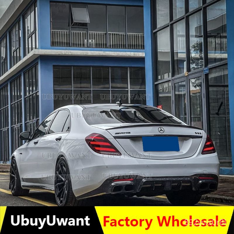 For Mercedes W222 Spoiler S Class S63 ABS Rear Trunk Spoiler Wing S300 S350 S400 S500 S550 S63 4 ...