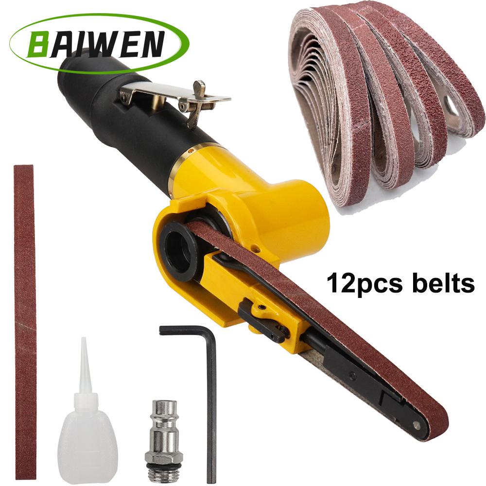3/8" Belt Grinder Air Belt Sander Air Angle Grinding Machine with 12 ...