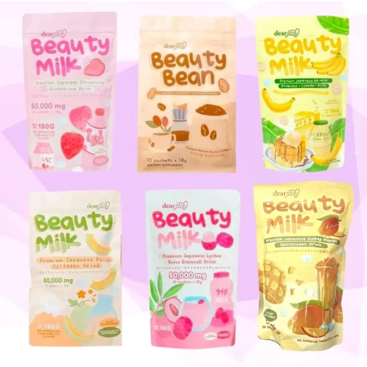 Dear Face Collagen Drink Beauty Milk Melon Strawberry Mango Lychee ...