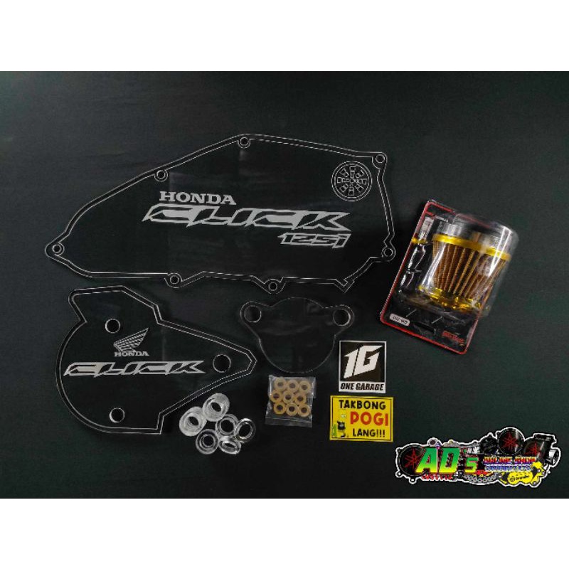 Click 125i V2/V3 CVT Acrylic Pulley & Airbox Cover w/ Mushroom Filter ...