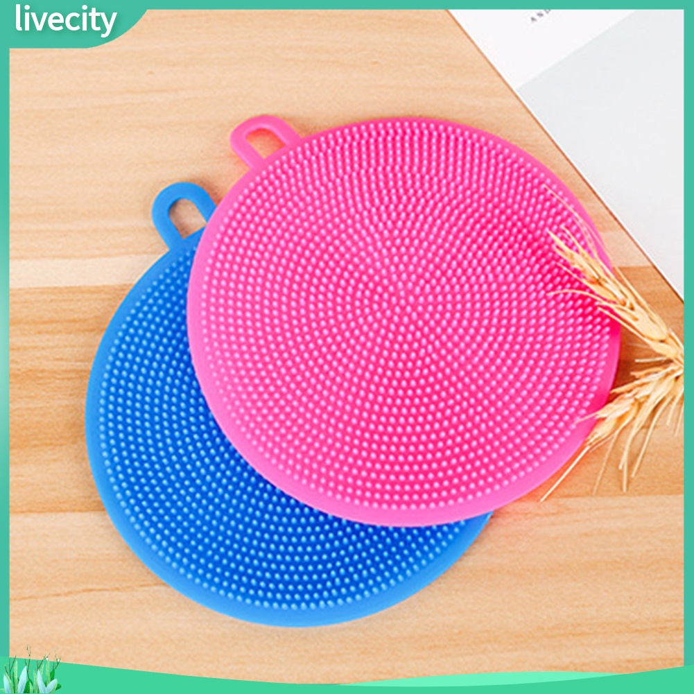{livecity} Multifunctional Cleaning Brush Silicone Dish Bowl Scouring ...