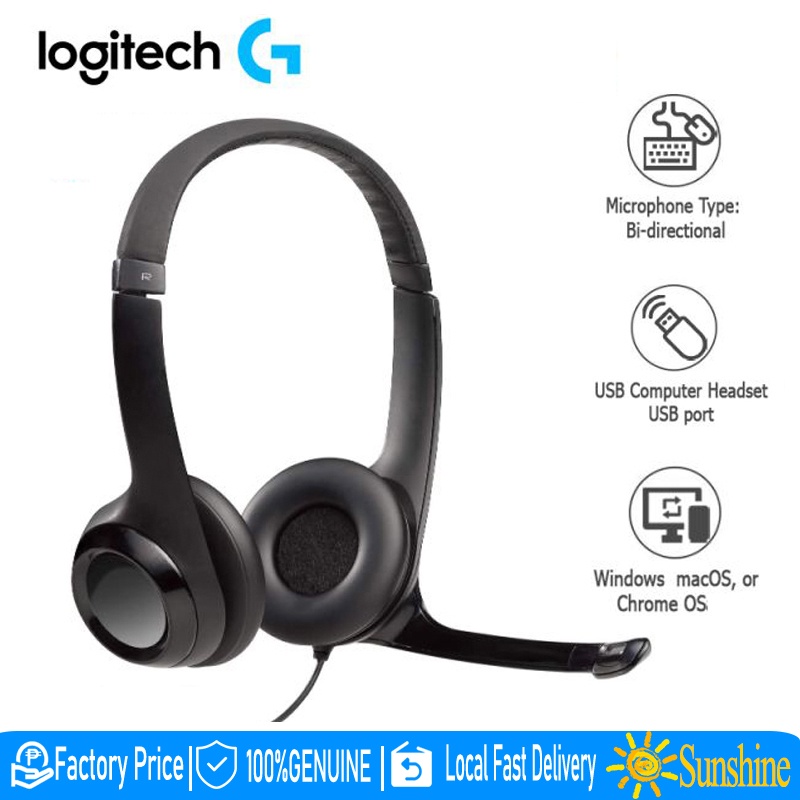 ☀ Logitech H390 Headset Noise Cancellation with Microphone USB Wired ...