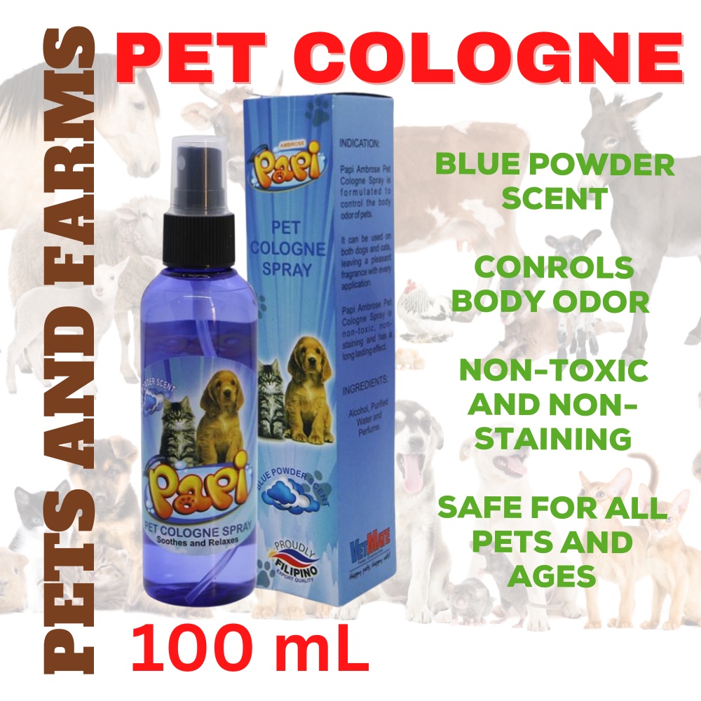 PAPI PET COLOGNE SPRAY BLUE POWDER SCENT (100ML) | Shopee Philippines