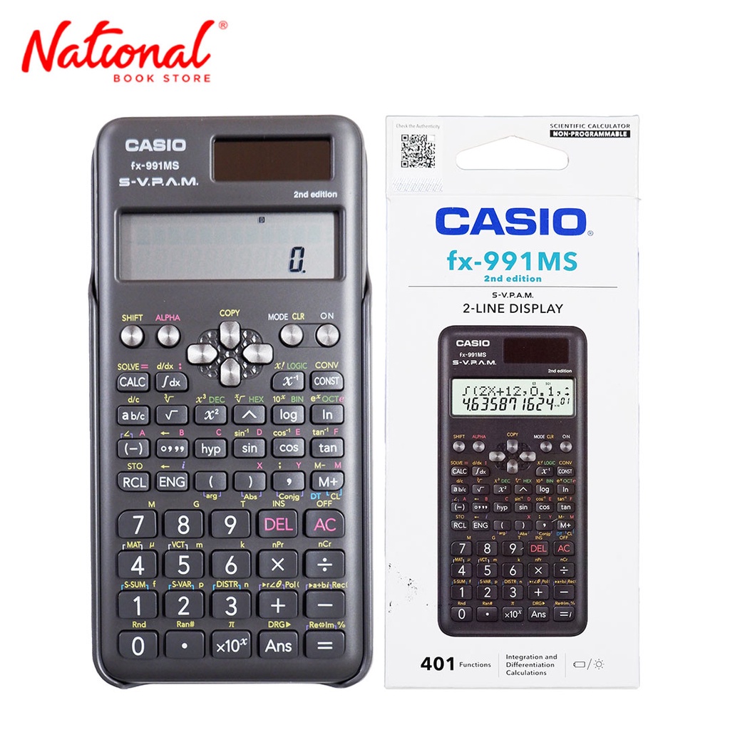 Casio Scientific Calculator FX991MS Black 401 Functions 2nd edition ...