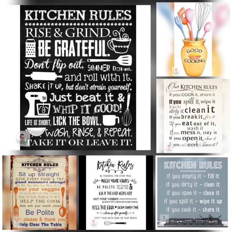 KITCHEN RULES Wall Decor A4 Size Laminated | Shopee Philippines