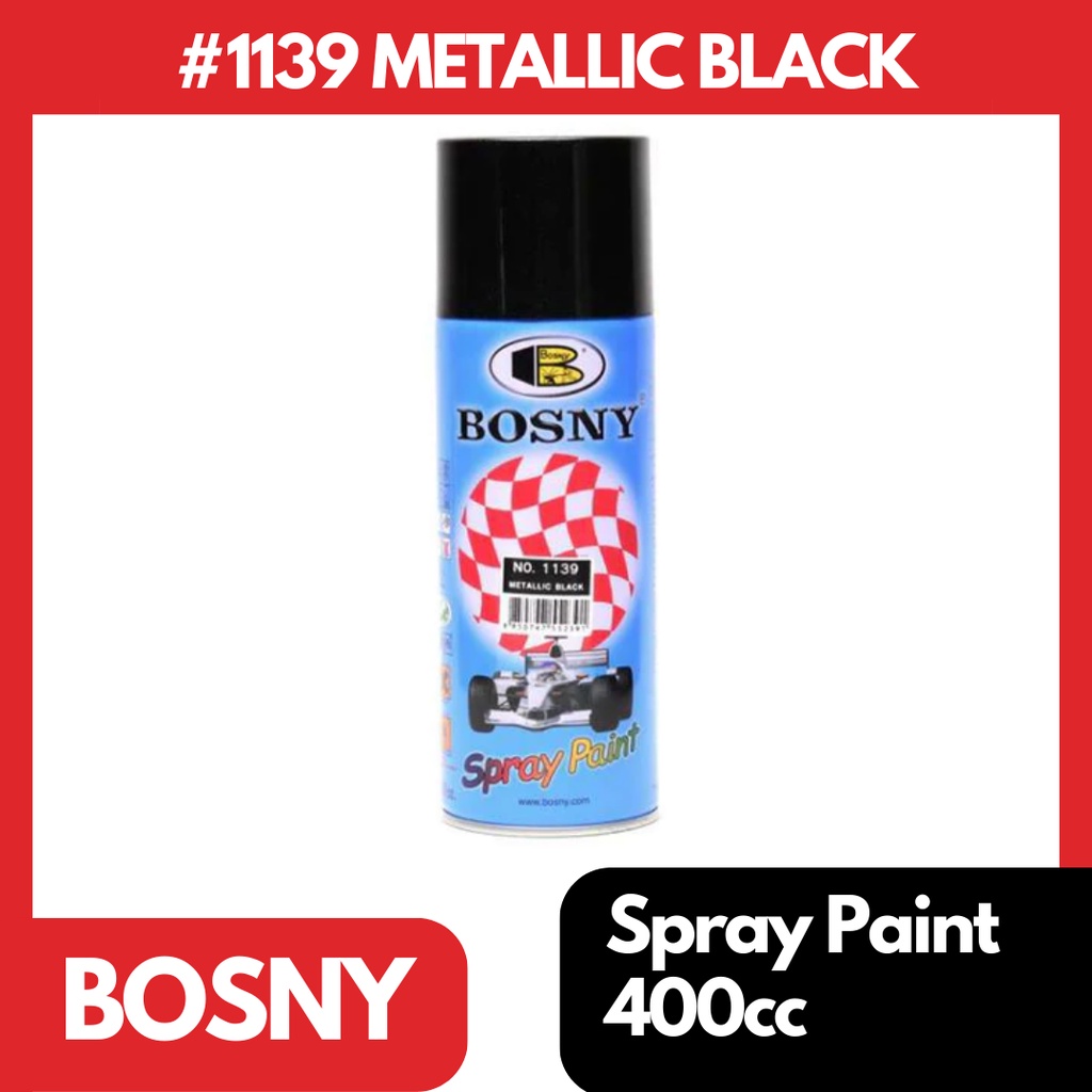 Bosny #1139 Metallic Black Original Acrylic Spray Paint 400cc | Shopee ...