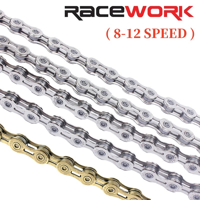 RACEWORK Bike Chains 8/9/10/11/12 Speed Mountain Bike Chains Silver ...