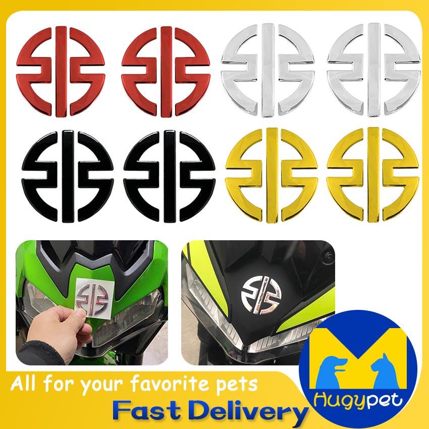 2pcs 3D Gel Reflective Sticker Tank Side Cover Fairing Logo Emblem ...