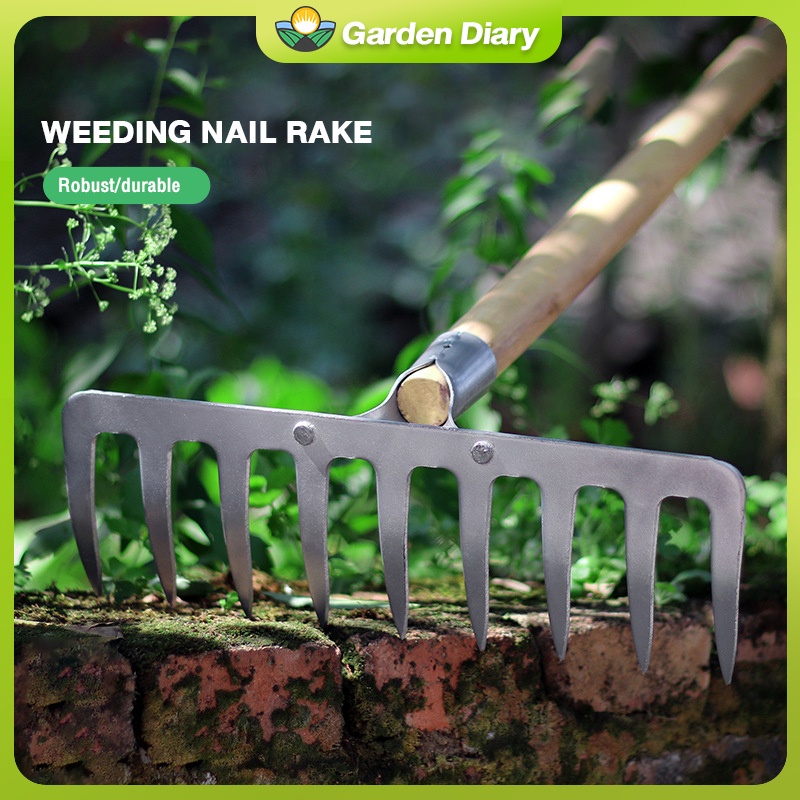 Large Agricultural Rake for Turning Soil - Iron Ground Grass Rake for ...