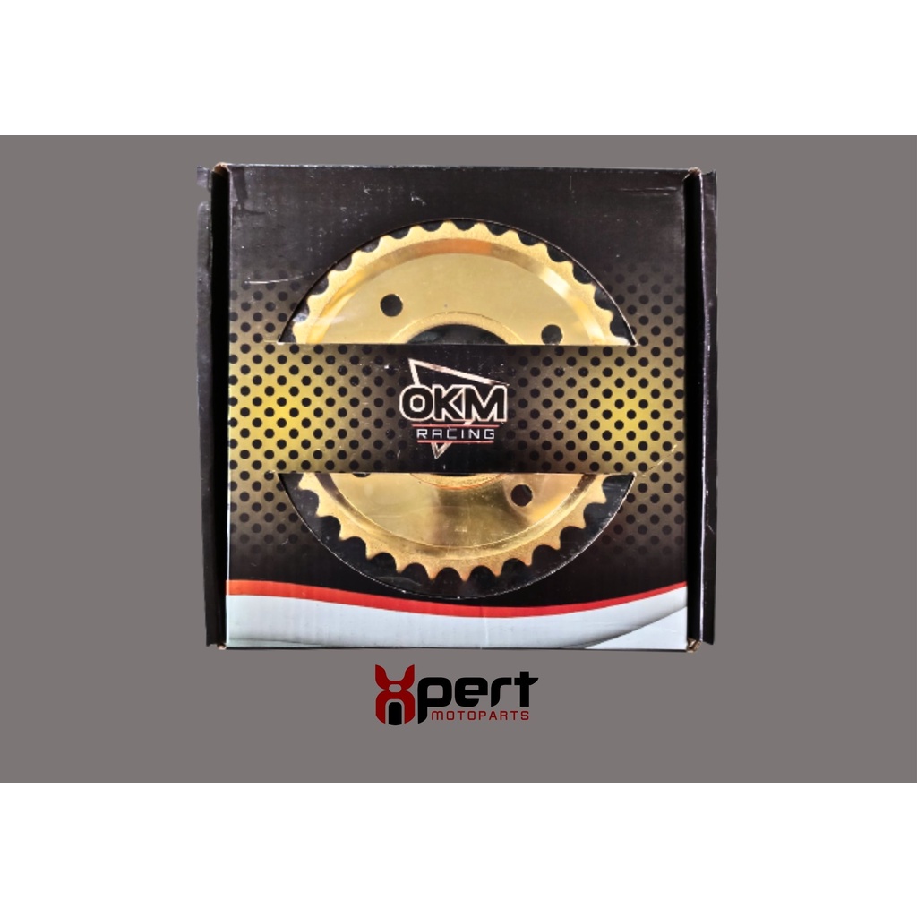 Original OKM Racing Gold Sprocket/Chain Set 14x34x428x110L T for Wave ...
