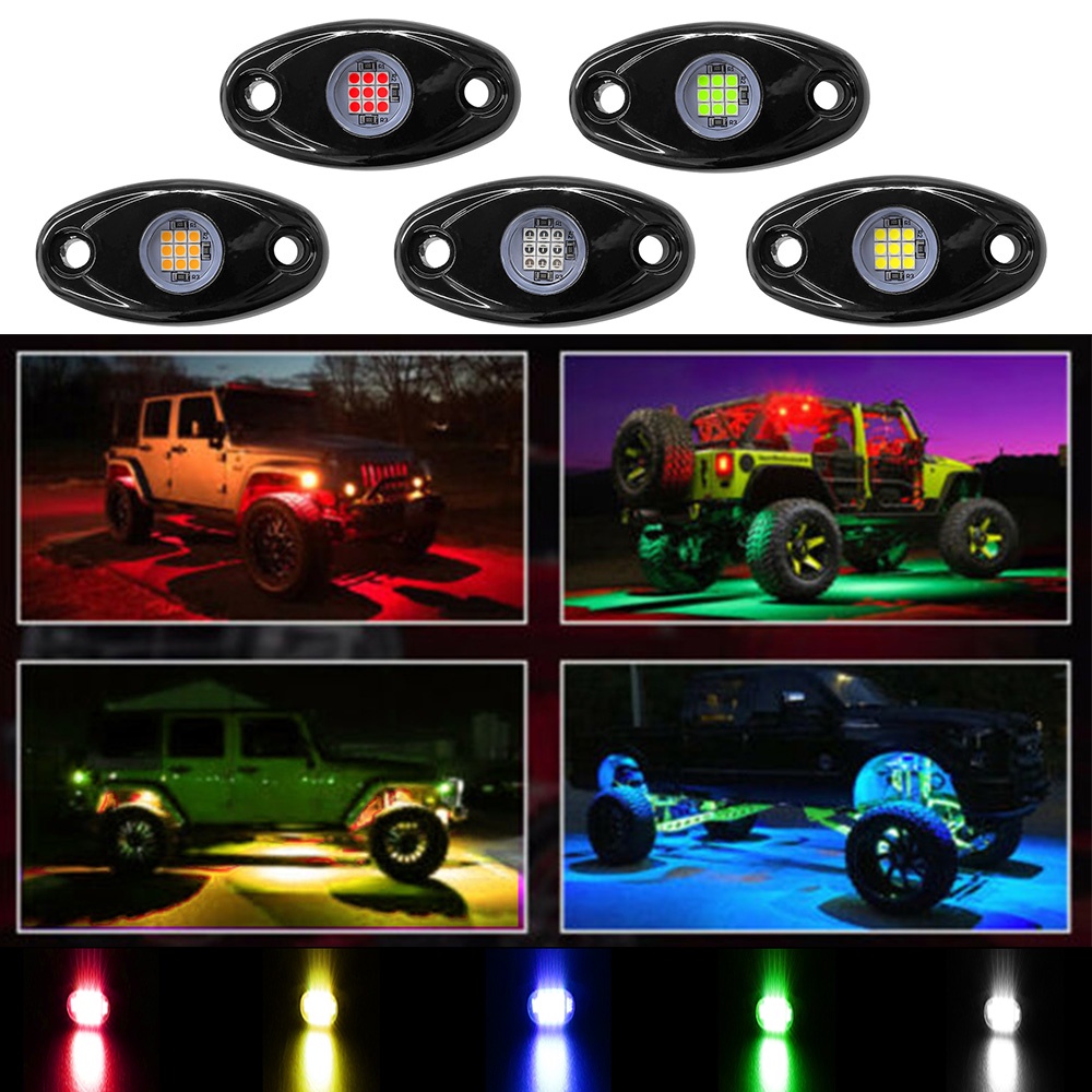 5 Colors LED Rock Lights for Jeep Offroad Atv Suv Car Truck Yacht ...