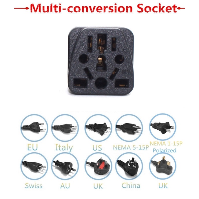 Travel Adapter IEC Type I Plug US/EU/UK/Swiss/Italy/Japan To AU 3 Pin ...