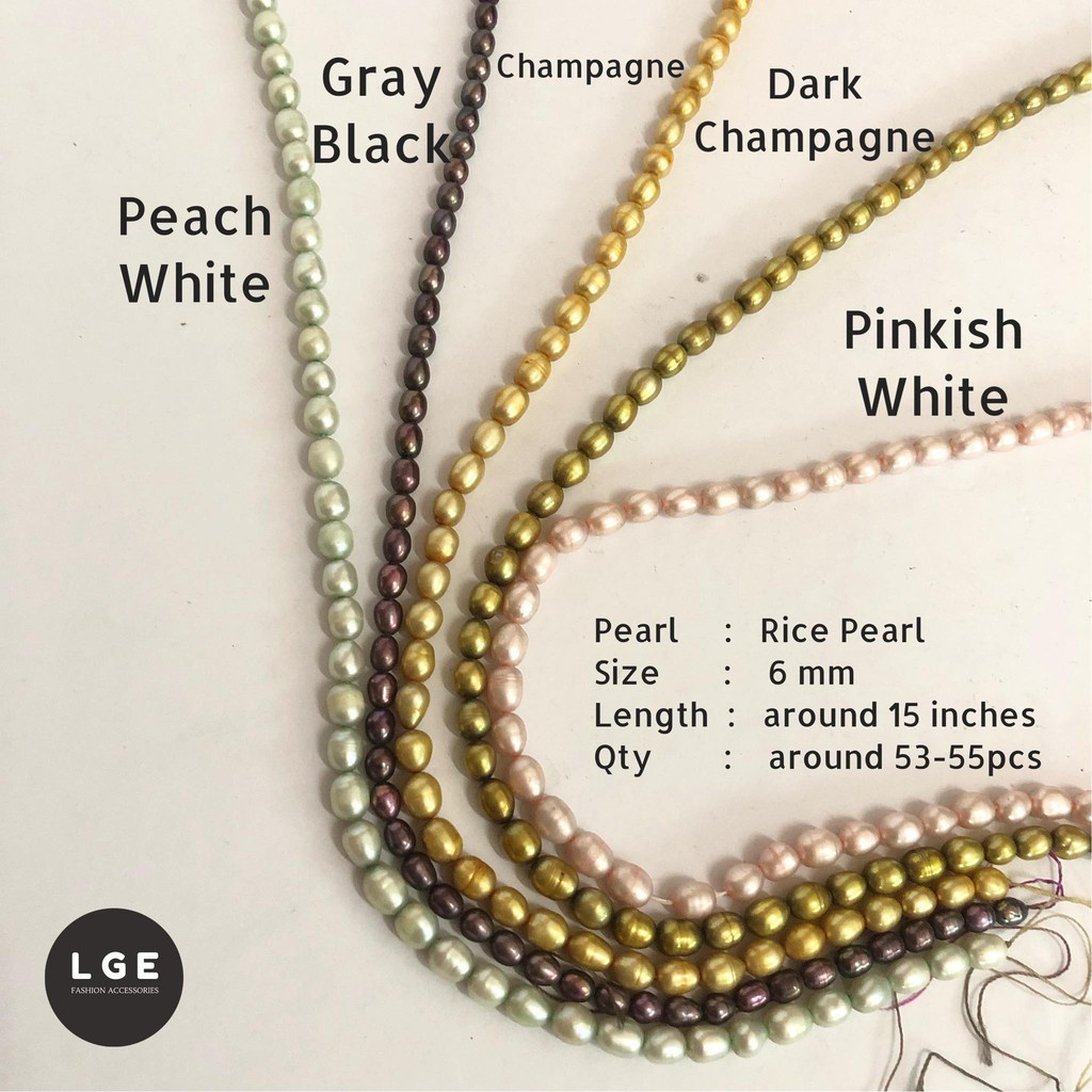 Rice Fresh water Pearl 6mm loose Strand DIY Beads Jewelry making freshwater baroque round ...