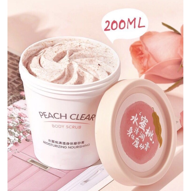 200g Peach Clear Body Scrub PEACH CLEAR Whitening Exfoliator ...