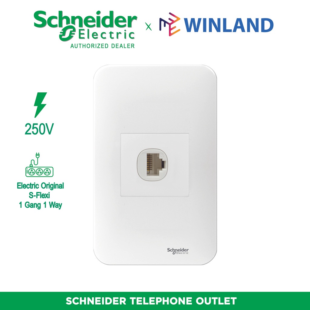 Schneider Electric by Winland S-Flexi 1 Gang UTP | Telephone Outlet ...