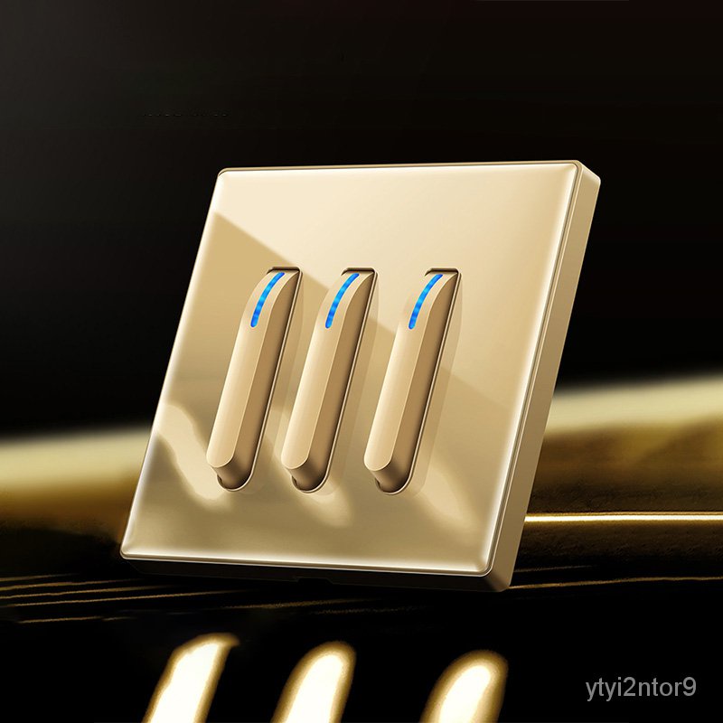 YINKA Luxury Light Switch LED Indicator Crystal Tempered Glass Piano ...