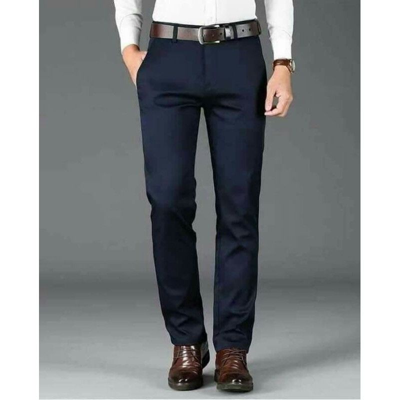 WELL OFF SLACKS FOR MEN (BLACK & NAVY BLUE) | Shopee Philippines