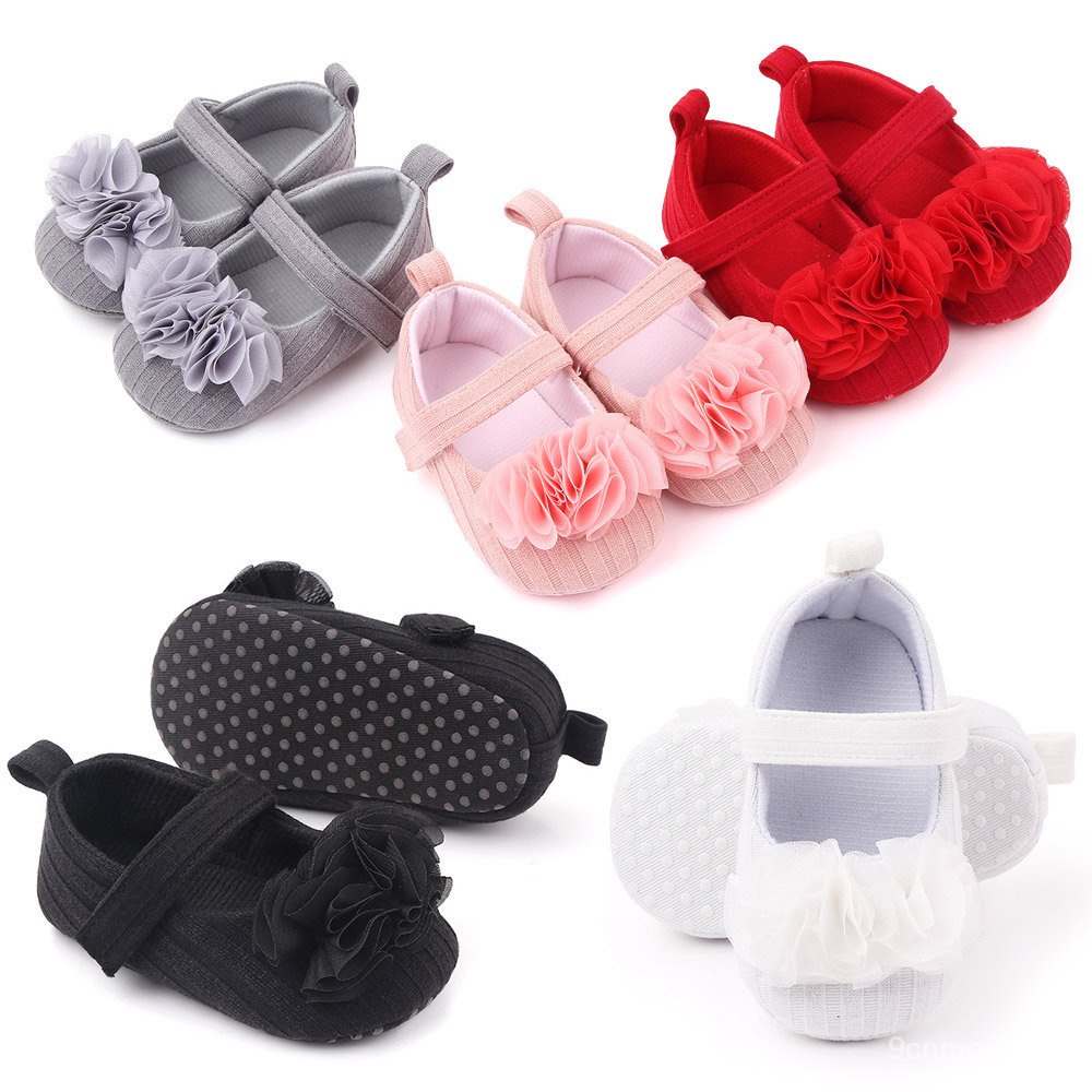 New Beautiful Floral Baby Shoes Girl Crochet Mary Jane Slippers Infant ...