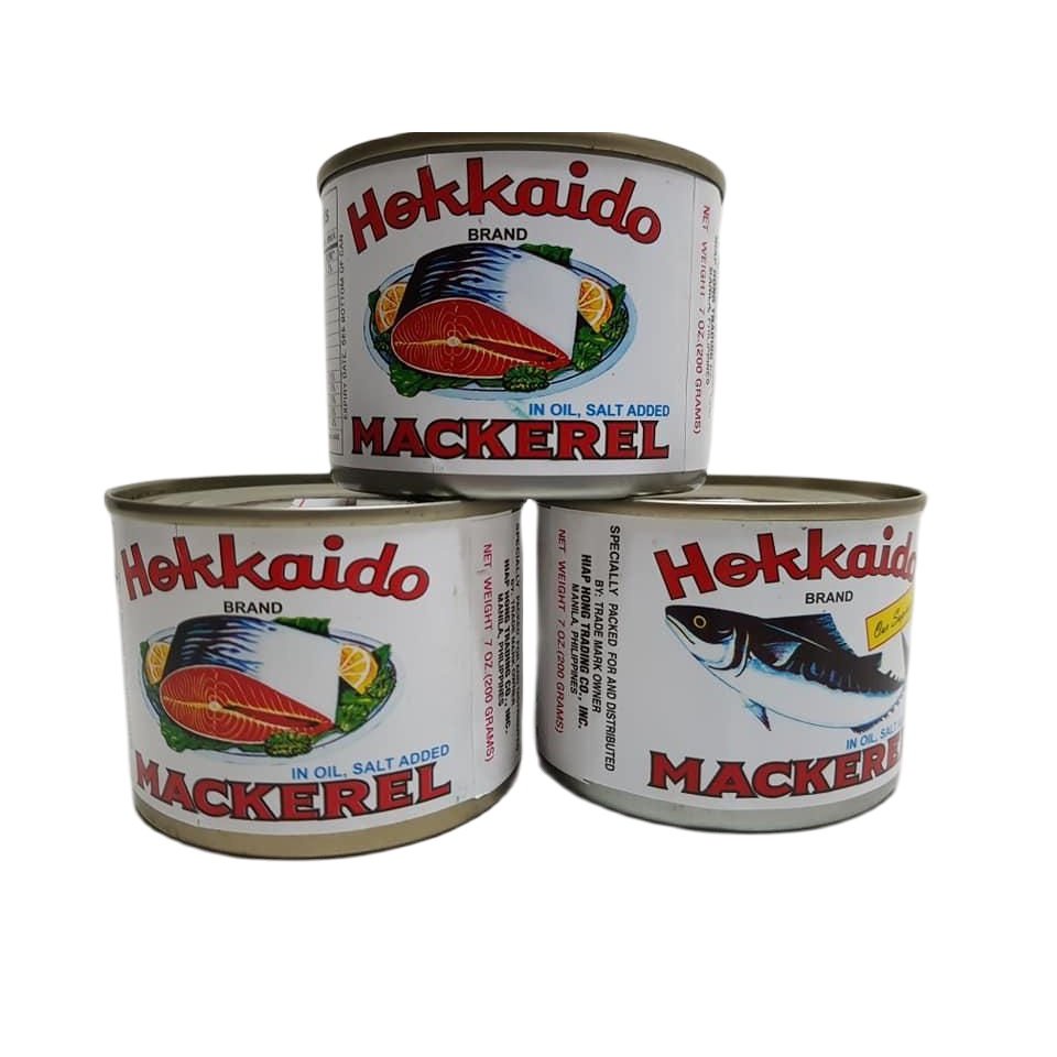 HOKKAIDO Mackerel Sardines in Oil, Salt Added - White (6 cans x 200 grams) | Shopee Philippines