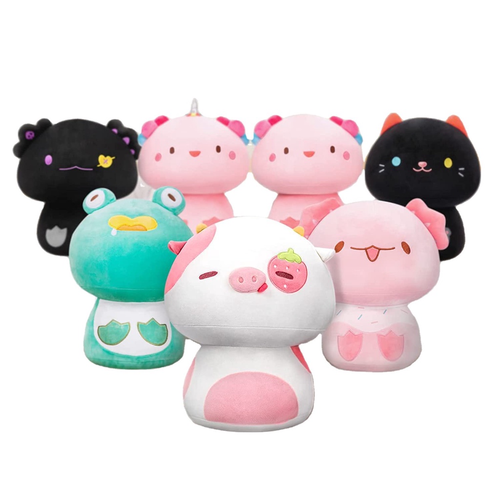 Botu New hot Squish squishy mallow Mushroom Plush Strawberry Cow pillow ...