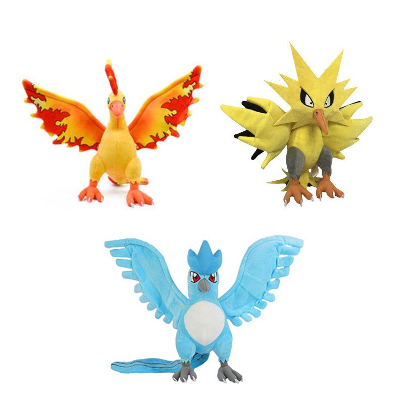 Legendary Bird Articuno Moltres Zapdos Plush Doll Lightning Frozen ...