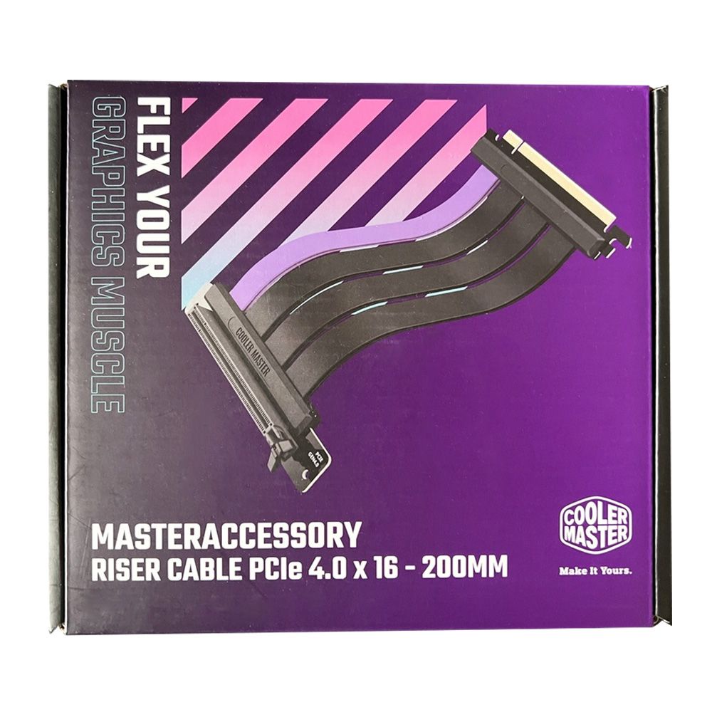 Cooler Master MasterAccessory Riser Cable PCIe 4.0 x16 - 300mm (Black ...