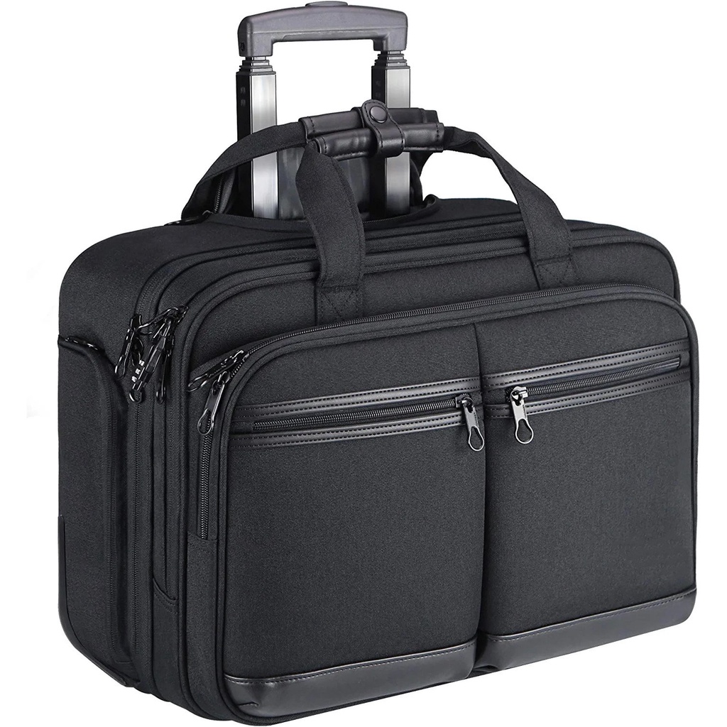 Premium Rolling Briefcase Heavy Duty 600D PVC Briefcase Laptop Bag on ...