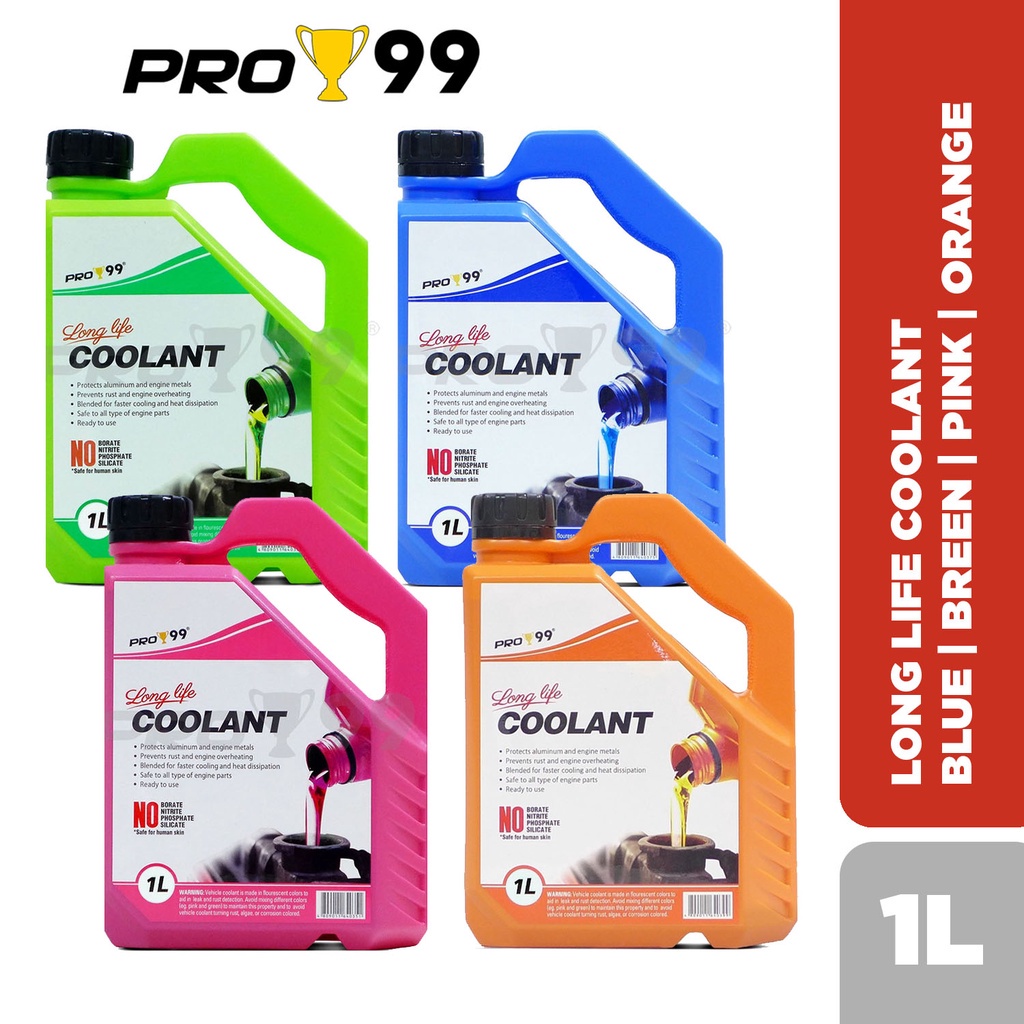 ☽Pro-99 Ready to use Long life coolant Green Pink Blue Orange 1L (1 Liter) | Shopee Philippines