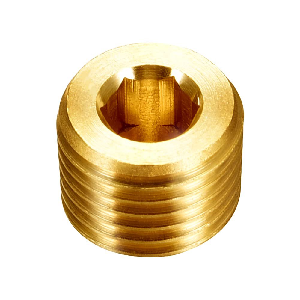 Brass Pipe Plugs Set NPT Plug 1/8" 1/4" 3/8" 1/2" 3/4" Brass Pipe ...