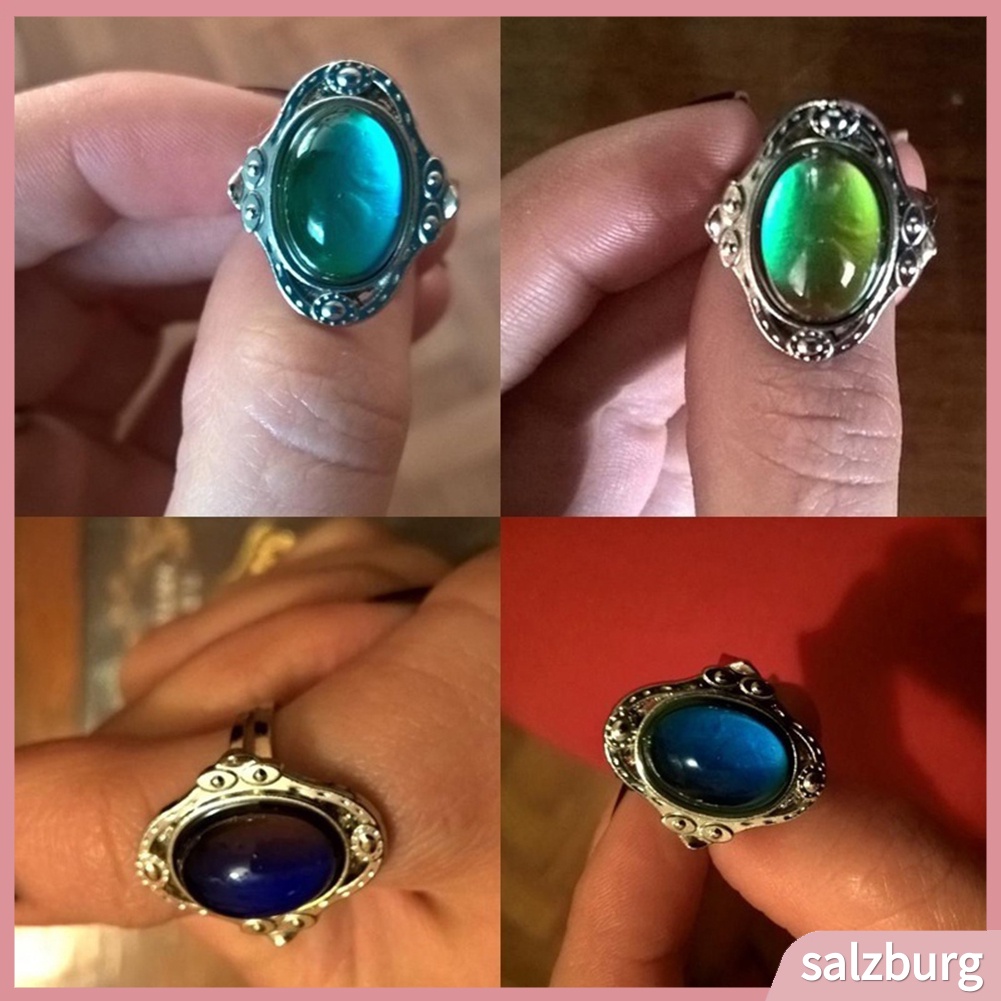 (salzburg) Vintage Unisex Mood Changing Color Ring Adjustable ...