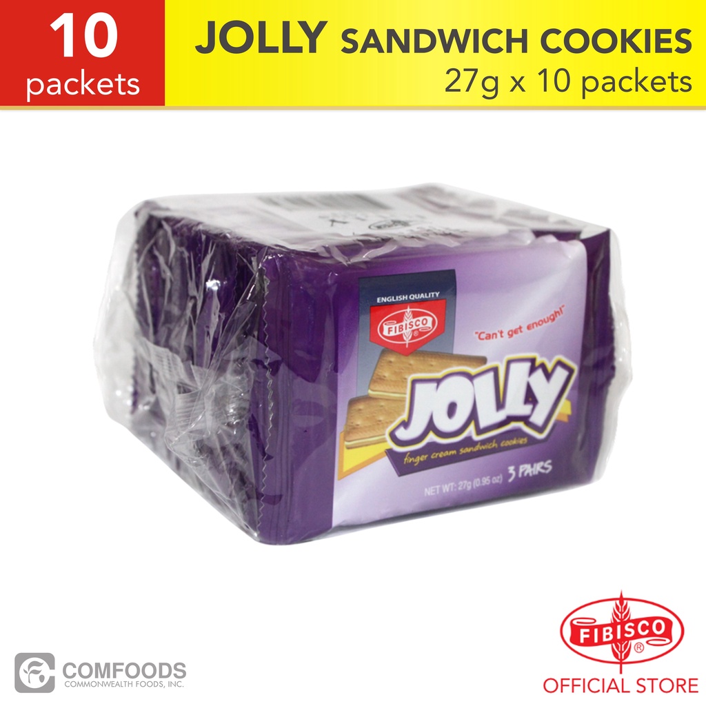 FIBISCO JOLLY Cream Sandwich Cookies 27g x 10 Packets | Shopee Philippines