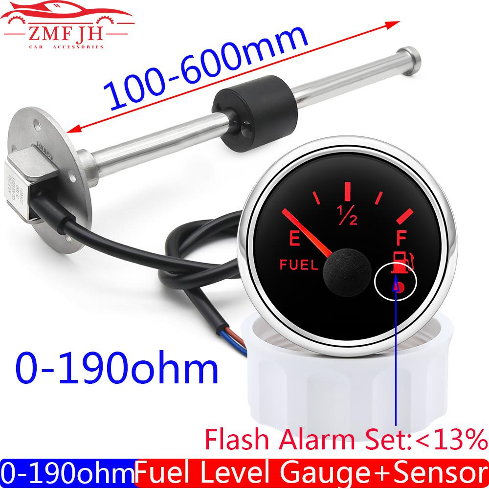 0-190 Ohm 2"; 52mm Fuel Level Gauge Fuel Float Level Sensor for Marine Car RV Boat Oil Tank ...