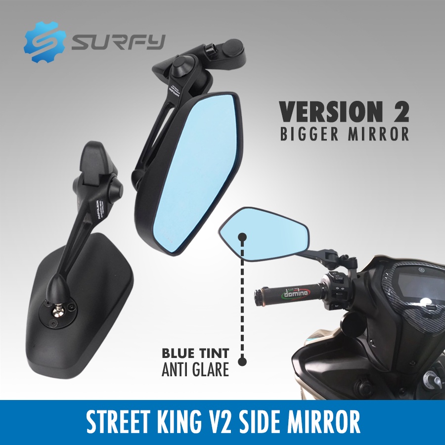 Street King Side Mirror V2 Fully Cast Alloy Adjustable 15*9cm LTO ...