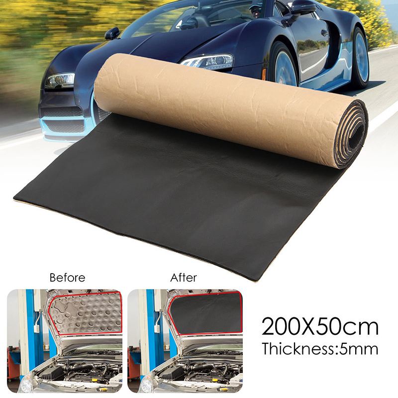 200x50cm Car Sound Hot Deadener Mat Noise Proof Bonnet Insulation ...