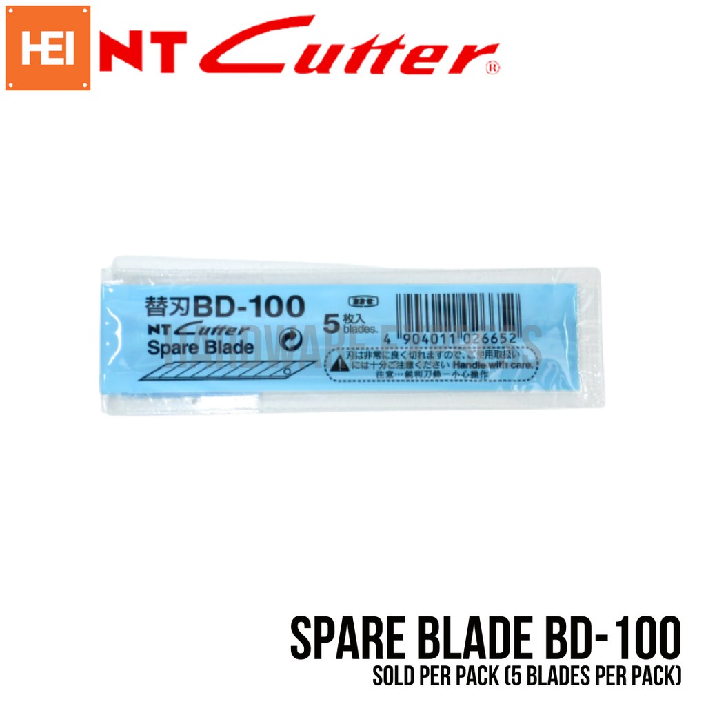 NT Cutter Spare Blade BD-100 JAPAN (5 blades/pack) | Shopee Philippines