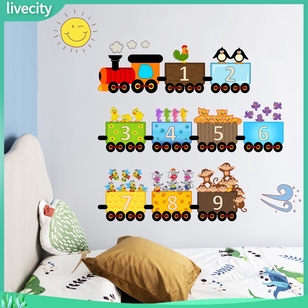 {livecity} Train Pattern Wall Stickers Anti-deformed PVC Number ...