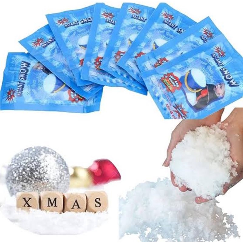 Instant Fake snow | Instant snow for kids | Fluffy snow mix on slime ...