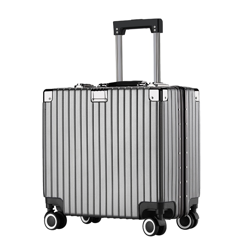 Gray 18-inch small suitcase 20-inch horizontal aluminum frame boarding ...