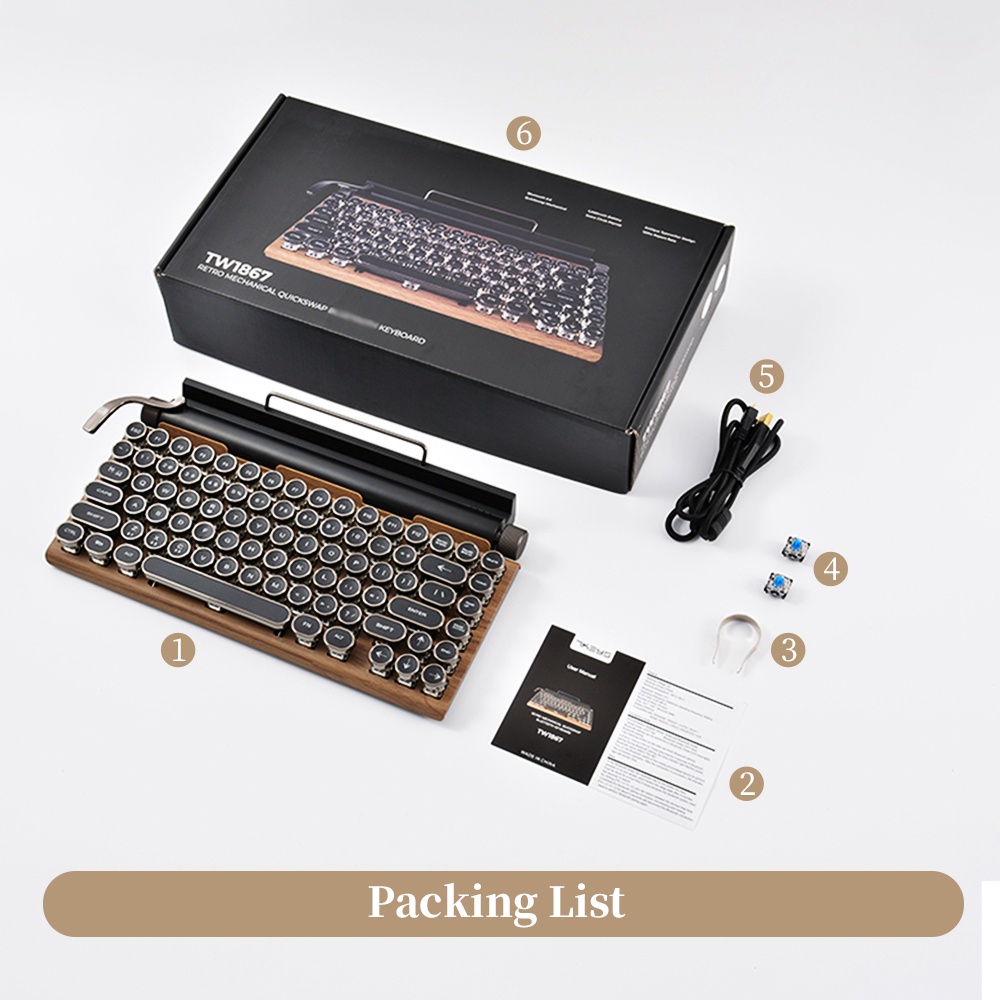 "ML981" Retro Bluetooth Wireless Typewriter Mechanical Multi Devices ...