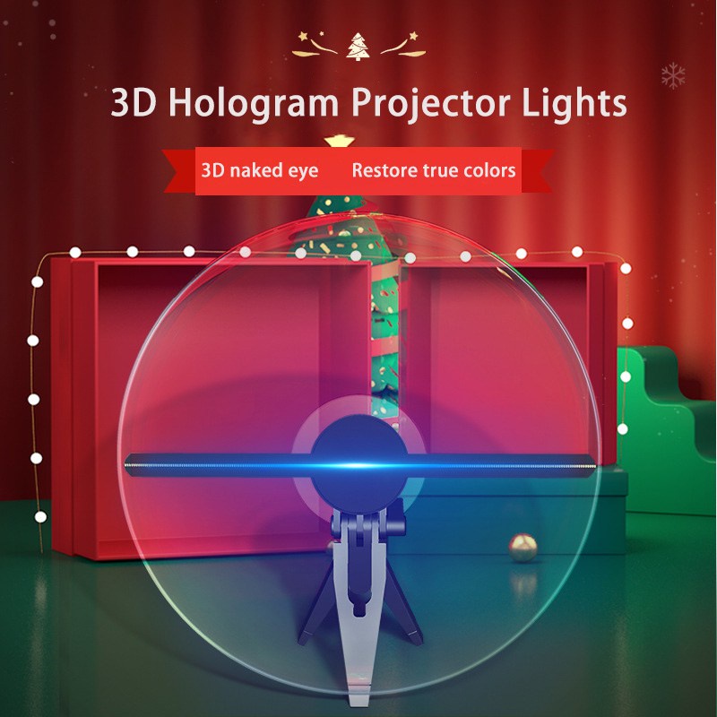 3D Fan Hologram Projector Lights LED Holographic Advertising Lamp ...