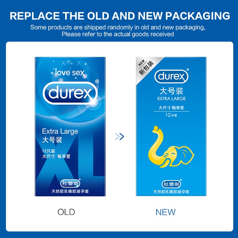 【new】 ♨Durex Condoms XL 56mm Extra Large More Lubricant Thin Fitter Sex ...