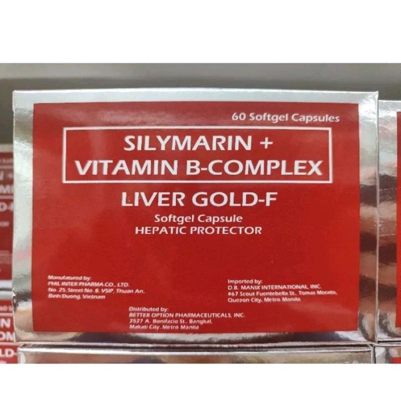 Liver Gold F Silymarin Plus Vitamin B Complex 60 Soft Gel Capsules 100 ...