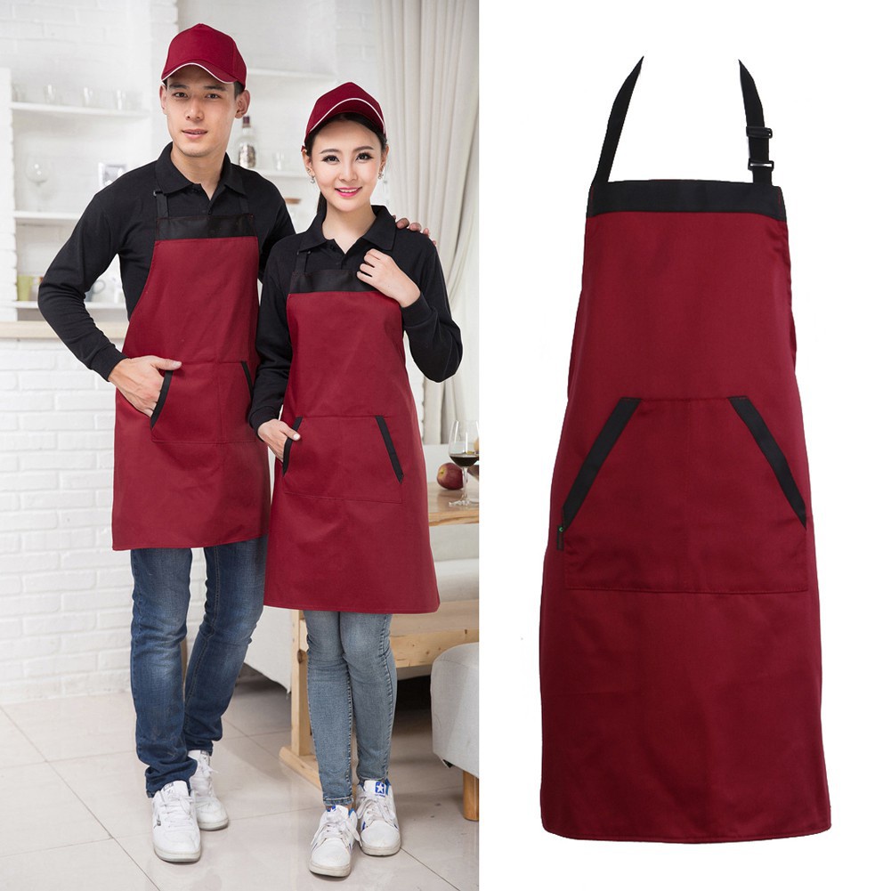 freestyle/Unisex Adjustable Plain Apron 2 Front Pocket Butcher Waiter ...
