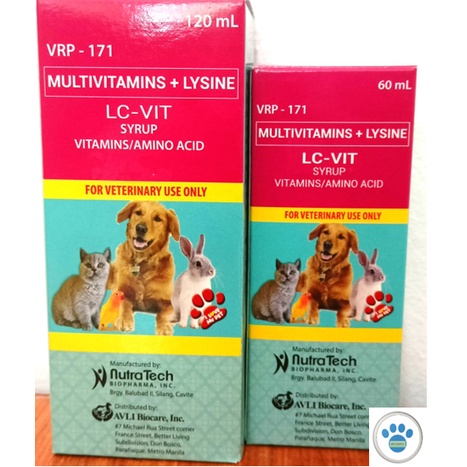 ♣LC Vit Multivitamins Syrup for Pets 60ml and 120ml (FREE SYRINGE per ...