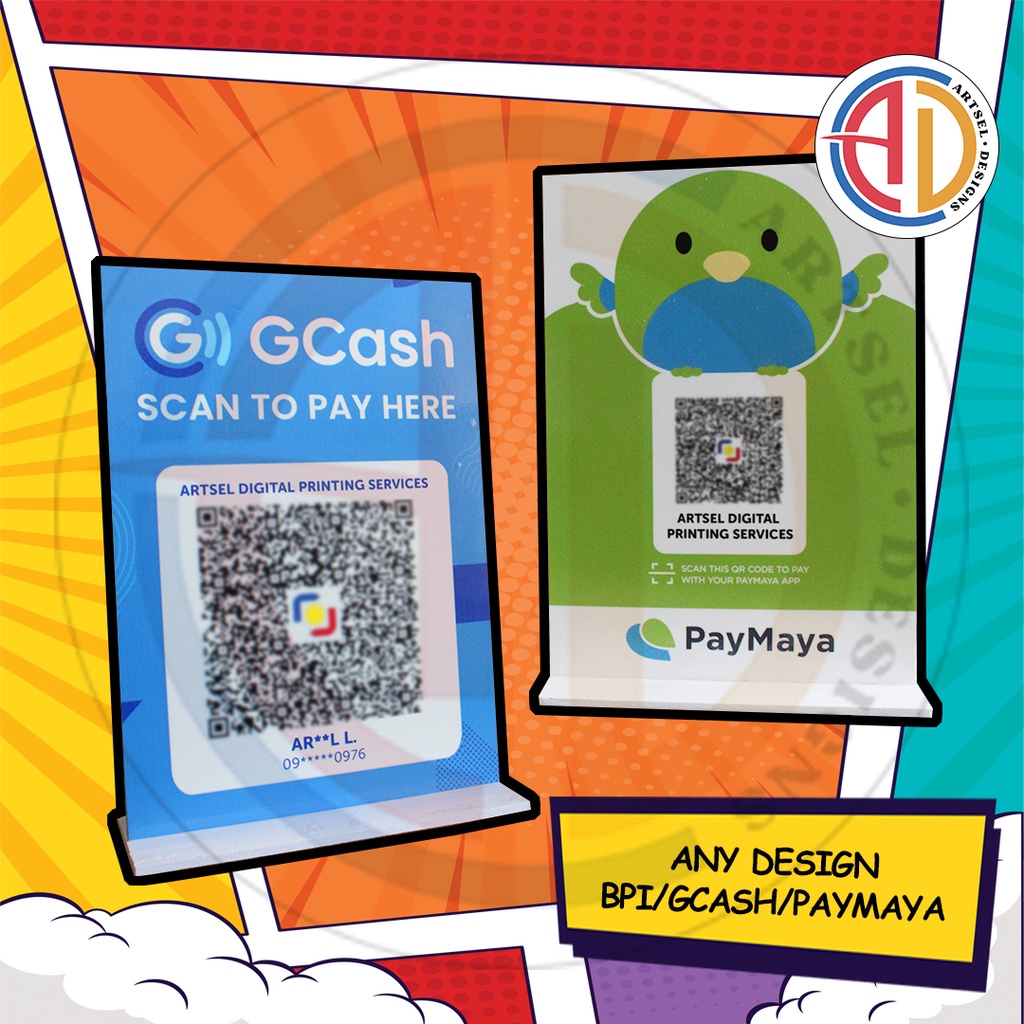 QR CODE STANDEE SIGNAGES / GCASH, PAYMAYA, BPI, BDO BANKS | Shopee ...