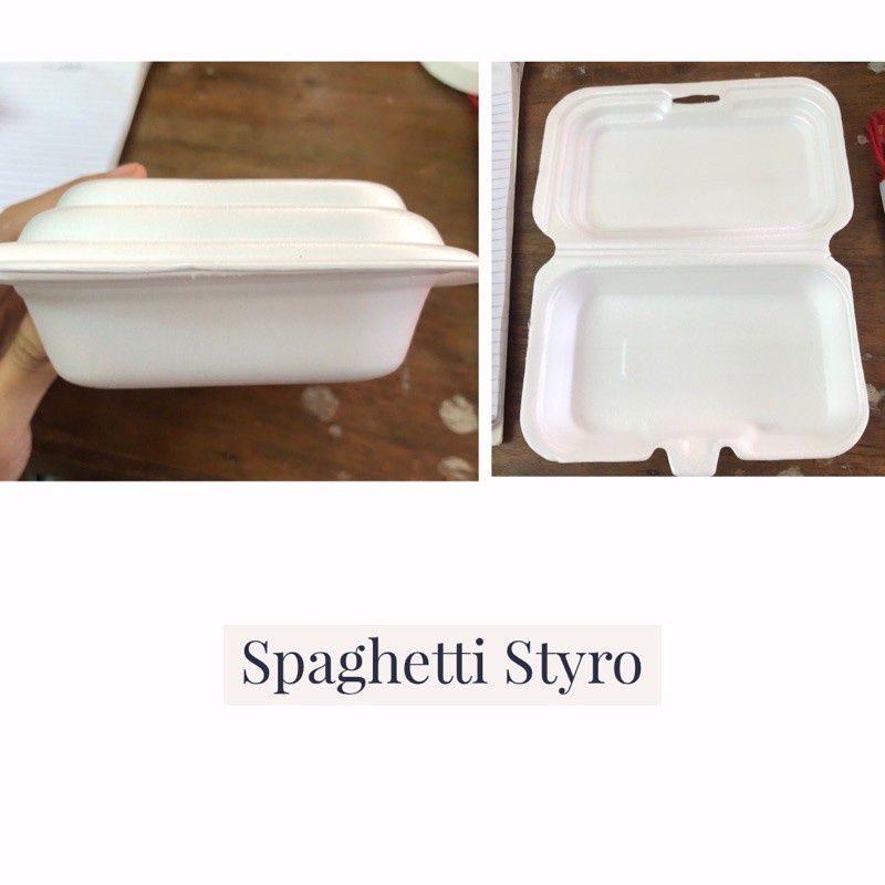 ☸ﺴ Styro meal box for spaghetti and other takeout food 50 pcs per pack ...