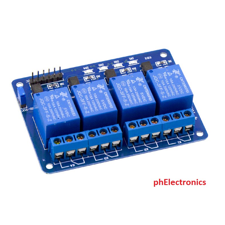 4 Channel 5V 10A Relay Module Board Coupling Optocoupler relay module ...